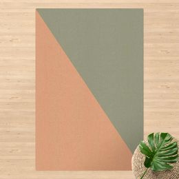 Bilderwelten Kork-Teppich Unifarben gr&uuml;n Korkmatte - Einfaches Olivgr&uuml;nes Dreieck - Geometrisch Wohnzimmer Schlafzimmer