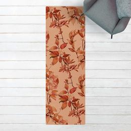 Bilderwelten Kork-Teppich Illustration rosa Aquarell - Romantisches Bl&uuml;tenaquarell Natur - Deko Wohnzimmer Schlafzimmer