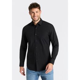 Hugo Herren Langarmhemd "Kenno", schwarz, Gr. 41, unifarben, Web, Obermaterial: 100% Baumwolle, Hemden, Slim-Fit Hemd aus b&uuml;gelleichter