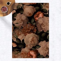 Bilderwelten Kork-Teppich Tropisch beige Korkmatte - Rote Rosen mit Wei&szlig;en Rosen - Rose Wohnzimmer Schlafzimmer