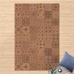 Bilderwelten Kork-Teppich Illustration grau Fliesenoptik - Fliesenmuster Coimbra grau - Deko Wohnzimmer Schlafzimmer