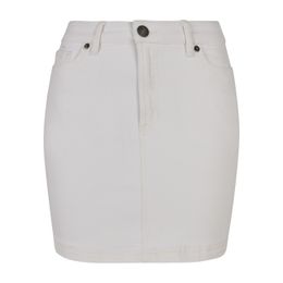 Urban Classics Damen Jerseyrock "Urban Classics Damen Ladies Organic Stretch Denim Mini Skirt"sanftes wei&szlig; raw, Gr. 32, unifarben, 50% Baumwolle