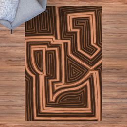 Bilderwelten Kork-Teppich Abstrakt braun originell Korkmatte - Raus aus dem Labyrinth - Geometrisch Wohnzimmer Schlafzimmer