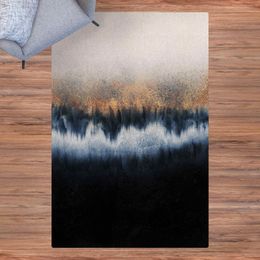 Bilderwelten Kork-Teppich Abstrakt gold originell Aquarell - Goldener Horizont - Deko Wohnzimmer Schlafzimmer