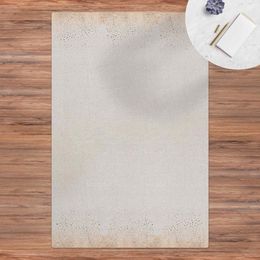 Bilderwelten Kork-Teppich Abstrakt blau Korkmatte - Goldener Punktregen auf Hellbeige - Punkte Wohnzimmer Schlafzimmer