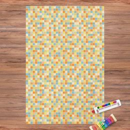 Bilderwelten Kork-Teppich Illustration bunt Fliesenoptik - Mosaikfliesen Sommerset - Deko Wohnzimmer Schlafzimmer