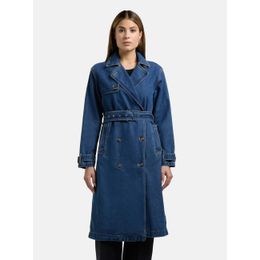 Khujo Damen Langmantel "Hera"mid blau, Gr. S, Obermaterial: 100% Baumwolle. Futter: 100% Polyester, M&auml;ntel, Trenchcoat aus Jeans