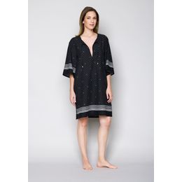 JOOP! Strandkleid JOOP "Brismar Beach", Damen, Gr. 42, N-Gr, schwarz beauty aop, Jersey, Obermaterial: 50% Baumwolle, 50% Modal, Kleider Strandkleid