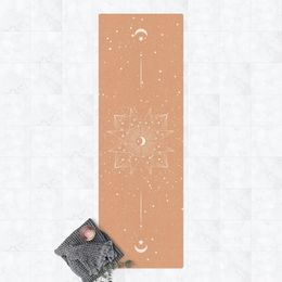 Bilderwelten Kork-Teppich Vintage weiss Spirituell Korkmatte - Astrologie Mond Magie Wei&szlig; - Himmel Wohnzimmer Schlafzimmer