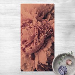 Bilderwelten Kork-Teppich Landhaus violett Blumen Korkmatte - Lila Pfingstrosenbl&uuml;ten - Rose Wohnzimmer Schlafzimmer