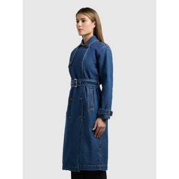 Khujo Damen Langmantel "Hera"mid blau, Gr. XS, Obermaterial: 100% Baumwolle; Futter: 100% Polyester, M&auml;ntel, Trenchcoat aus Jeans