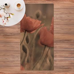 Bilderwelten Kork-Teppich Motiv rosa Blumen Korkmatte - Malerische Mohnblumen - Mohn Wohnzimmer Schlafzimmer
