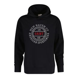 Kapuzensweatshirt Gant "GRAPHIC HOODIE", Herren, Gr. 3XL, schwarz, Sweatware, Obermaterial: 80% Baumwolle, 20% Polyester, unifarben, regular fit normal, Rundhals, eingesetzt Rippb&uuml;ndchen, Sweatshirts, Regular fit mit Kapuze