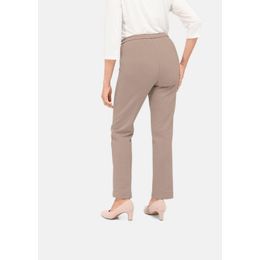 GOLDNER Damen Schlupfhose "W&auml;rmende Jerseyhose mit Schlupfbund", beige, Gr. 52, Obermaterial: 70% Baumwolle CO. 30% Polyester PES., Hosen,