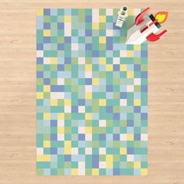 Bilderwelten Kork-Teppich Illustration gr&uuml;n Mosaik - Buntes Mosaik Spielwiese - Deko Kinderzimmer Baby M&auml;dchen Jungen
