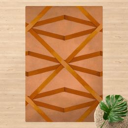 Bilderwelten Kork-Teppich Illustration gelb Aquarell - Lichtspielband Gelb - Geometrisch Wohnzimmer Schlafzimmer