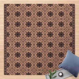 Bilderwelten Kork-Teppich Illustration violett Fliesenoptik - Geometrischer Fliesenmix Kreuz Violett - Deko Wohnzimmer Schlafzimmer