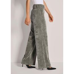Madeleine Mode MADELEINE Damen Cordhose "Cordhose Weite Cordhose mit B&uuml;gelfalten", grau, Gr. 18, Obermaterial: 82% Polyester PES. 15% Polyamid PA. 3% Elasthan EL.,