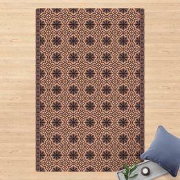 Bilderwelten Kork-Teppich Illustration violett Fliesenoptik - Geometrischer Fliesenmix Kreuz Violett - Deko Wohnzimmer Schlafzimmer