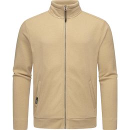 Sweatjacke Ragwear "Carlow", Herren, Gr. XXXL (58), beige (sand), Material: 50% Baumwolle, 50% Polyester, gerade h&uuml;ftbedeckend, hoch geschlossener Ausschnitt, &Auml;rmel ohne &Auml;rmelschlitz Umschlagbund, Sweatjacken Sweatjacke, l&auml;ssige Herren Kapuzenjacke mit Stehkragen