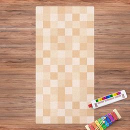 Bilderwelten Kork-Teppich Illustration orange Korkmatte - Geometrisches Muster Mosaik Gelb - Geometrisch Kinderzimmer Baby M&auml;dchen Jungen
