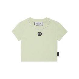 Philipp Plein Damen T-Shirt "Verziert", gr&uuml;n, Gr. 10, Obermaterial: 100% Baumwolle, Shirts