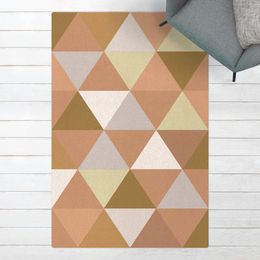 Bilderwelten Kork-Teppich Illustration gr&uuml;n Korkmatte - Geometrisches Muster gekippte Dreiecke Gr&uuml;n - Geometrisch Wohnzimmer Schlafzimmer