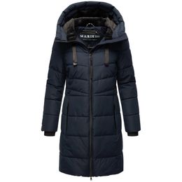 Marikoo Damen Winterjacke "Natsukoo XVI", blau, Gr. L, Obermaterial: 100% Polyester, Jacken, Stepp Mantel mit gro&szlig;er Kapuze