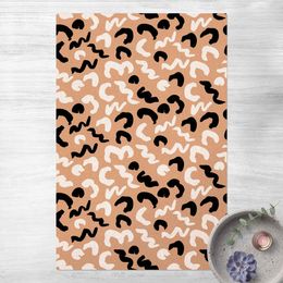 Bilderwelten Kork-Teppich Illustration schwarz Korkmatte - Dicke Pinselstriche Zebra - Geometrisch Wohnzimmer Schlafzimmer