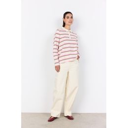 soyaconcept Damen Poloshirt "SC-BASE 2"rose combi, Gr. M, gestreift, Jersey, Obermaterial: 100% Baumwolle, Shirts, aus Baumwolle, Regular Fit,