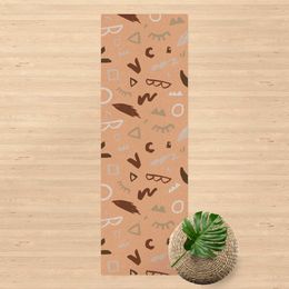 Bilderwelten Kork-Teppich Illustration grau Korkmatte - Gezeichnete Freiformen Erde - Geometrisch Wohnzimmer Schlafzimmer