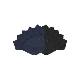 H.I.S. H.I.S Damen Kurzsocken "Damen Sport Basic Socken, Laufsocken ohne Frottee", Gr. 35, schwarz-wei&szlig;, Baumwolle, Elasthan, Polyamid, Socken, mit