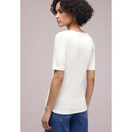 Street One Damen Kurzarmshirt "Style Ada"sanftes wei&szlig;, Gr. 38, unifarben, Jersey, Obermaterial: 50% Baumwolle, 50% Modal. Futter: 100% Baumwolle,