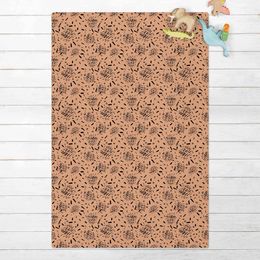 Bilderwelten Kork-Teppich modern schwarz Korkmatte - Gezeichnete Konfettischnipsel - Deko Wohnzimmer Schlafzimmer