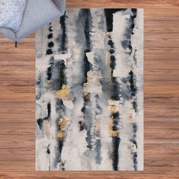 Bilderwelten Kork-Teppich Abstrakt gold originell Aquarell - Abstraktes Aquarell mit Gold - Deko Wohnzimmer Schlafzimmer