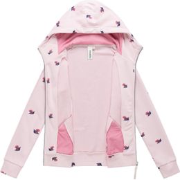 Ragwear Damen Kapuzensweatjacke "Fllawia Shells", rosa, Gr. S, Sweatware, Material: 70% Baumwolle, 30% Polyester, Sweatjacken, L&auml;ssige Sweatjacke mit