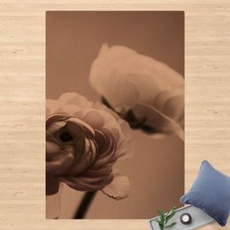 Bilderwelten Kork-Teppich Motiv beige Korkmatte - Dunkle Bl&uuml;te im Fokus - Rose Wohnzimmer Schlafzimmer
