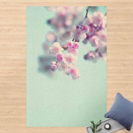 Bilderwelten Kork-Teppich Motiv rosa Blumen Korkmatte - Farbenfrohe Kirschbl&uuml;ten - Kirschbl&uuml;te Wohnzimmer Schlafzimmer