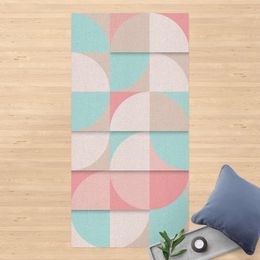 Bilderwelten Kork-Teppich Abstrakt pastell originell Korkmatte - Skandinavische Geometrie - Geometrisch Wohnzimmer Schlafzimmer