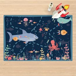 Kork-Teppich - Unterwasser - Auf Entdeckungstour - Illustration bunt Strand Korkmatte Unterwasser Kinderzimmer Baby M&auml;dchen Jungen