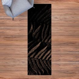 Bilderwelten Kork-Teppich Tropisch schwarz weiss Korkmatte - Schwarz Wei&szlig; Botanik Farn - Pflanzen Wohnzimmer Schlafzimmer
