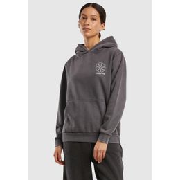MISS TEE Damen Kapuzensweatshirt "Miss Tee One Line Flowers Ladies Vintage Heavy Hoody"magnet, Gr. M, bedruckt, 70% Baumwolle, 30% Polyester,