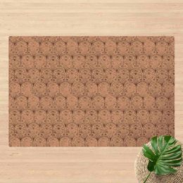 Bilderwelten Kork-Teppich Vintage braun Korkmatte - Vintage Muster Orientalische B&ouml;gen - Geometrisch Wohnzimmer Schlafzimmer