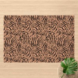 Kork-Teppich - Zebramuster in Graut&ouml;nen - modern schwarz weiss Tiere Korkmatte Zebra Wohnzimmer Schlafzimmer