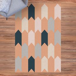 Bilderwelten Kork-Teppich Illustration rosa Korkmatte - Geometrisches Muster aus Pfeilt&uuml;rmen - Geometrisch Wohnzimmer Schlafzimmer