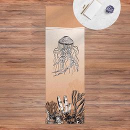 Bilderwelten Kork-Teppich Illustration schwarz Strand Korkmatte - Meeresillusion Medusa - Unterwasser Wohnzimmer Schlafzimmer