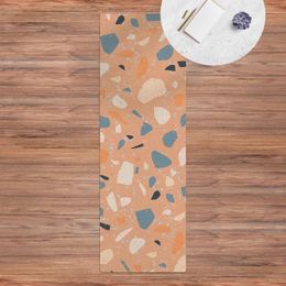 Bilderwelten Kork-Teppich modern petrol Mosaik - Detailliertes Terrazzo Muster Asti - Deko Wohnzimmer Schlafzimmer