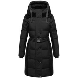 Wintermantel Navahoo "Funkelteddy 14", Damen, Gr. M (38), schwarz, Obermaterial 1: 100% Polyester. Obermaterial 2: 100% Polyester. Innenfutter: 100% Polyester. Wattierung: 100% Polyester. &Auml;rmelfutter: 100% Polyester, figurumspielend ca. Mitte Oberschenkel, hoch geschlossener Ausschnitt, eng Rippb&uuml;ndchen, M&auml;ntel Wintermantel, Warmer Mantel mit Teddypl&uuml;sch-Akzenten und Tailleng&uuml;rtel