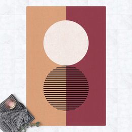 Bilderwelten Kork-Teppich Abstrakt violett Korkmatte - Bauhaus Ulm Violett - Geometrisch Wohnzimmer Schlafzimmer