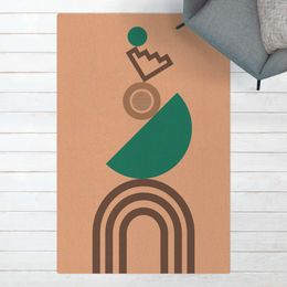 Bilderwelten Kork-Teppich Abstrakt grau Korkmatte - Bauhaus Leipzig - Geometrisch Wohnzimmer Schlafzimmer